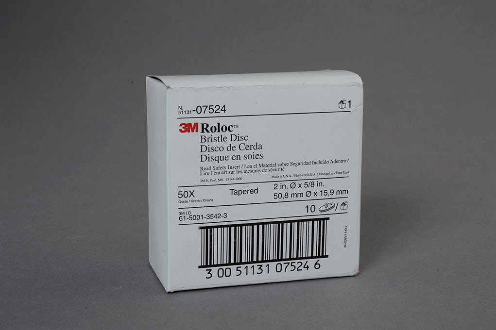 3M07524 - 50mm Green Roloc Bristle Disc Box 10 – Metalflake